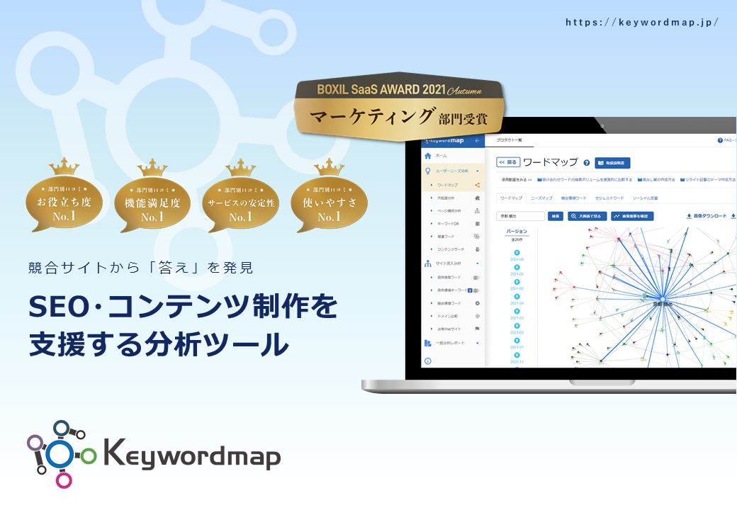 Keywordmap（キーワードマップ）｜SEO・コンテンツマーケティングの調査・分析ツール